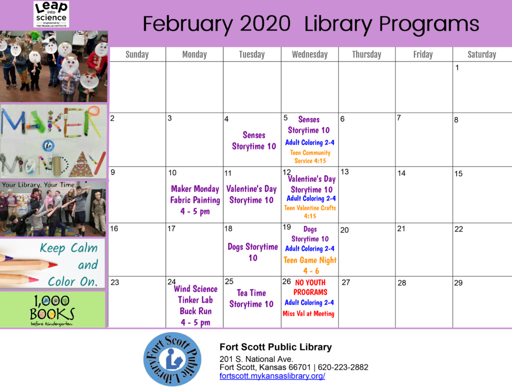 Fort Scott Public Library Upcoming Programs | Fort Scott Biz