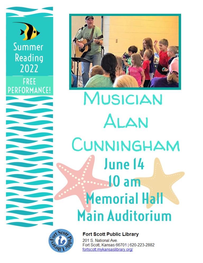 Alan Cunningham to Perform for Summer Reading on June 14 | Fort Scott Biz