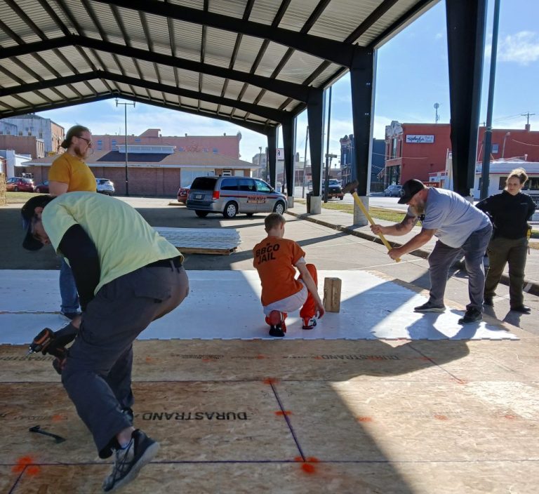 Skating Rink Is Prepared For Christmas on the Bricks | Fort Scott Biz